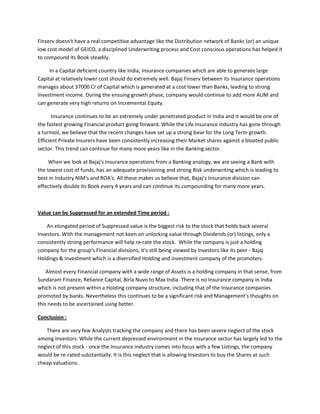 Bajaj Finserv - Investment Writeup | PDF