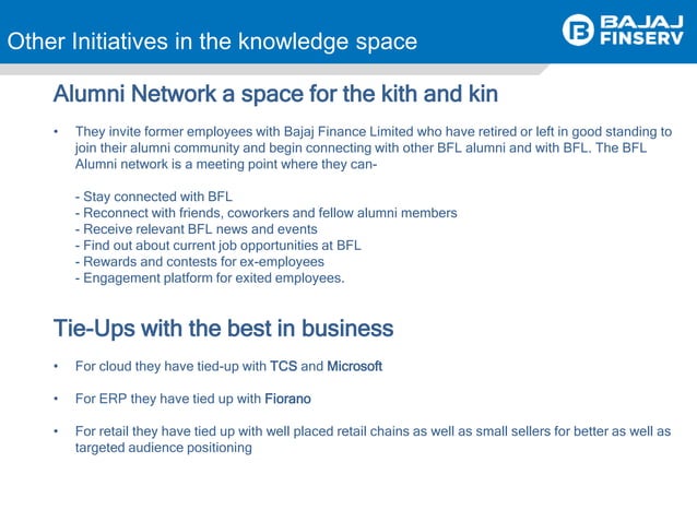 Bajaj finserv knowledge management project | PPTX