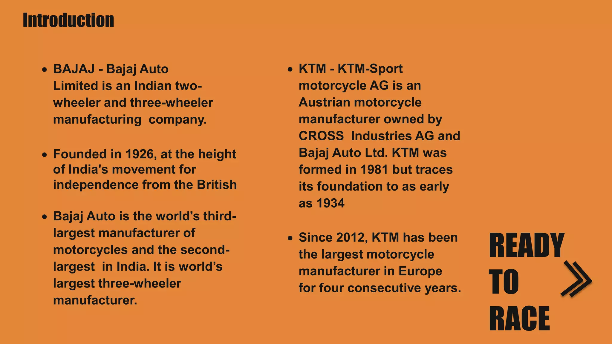 BAJAJ & KTM Alliance | PPTX