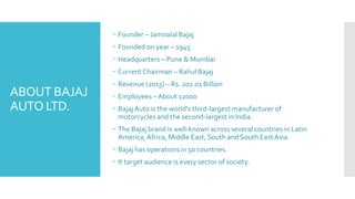 OPERATION MANAGEMENT OF BAJAJ AUTO LTD. | PPTX