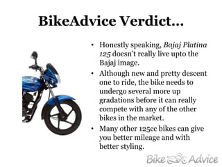 Bajaj platina 125 review | PPTX