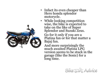 Bajaj platina 125 review | PPTX