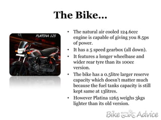Bajaj platina 125 review | PPTX