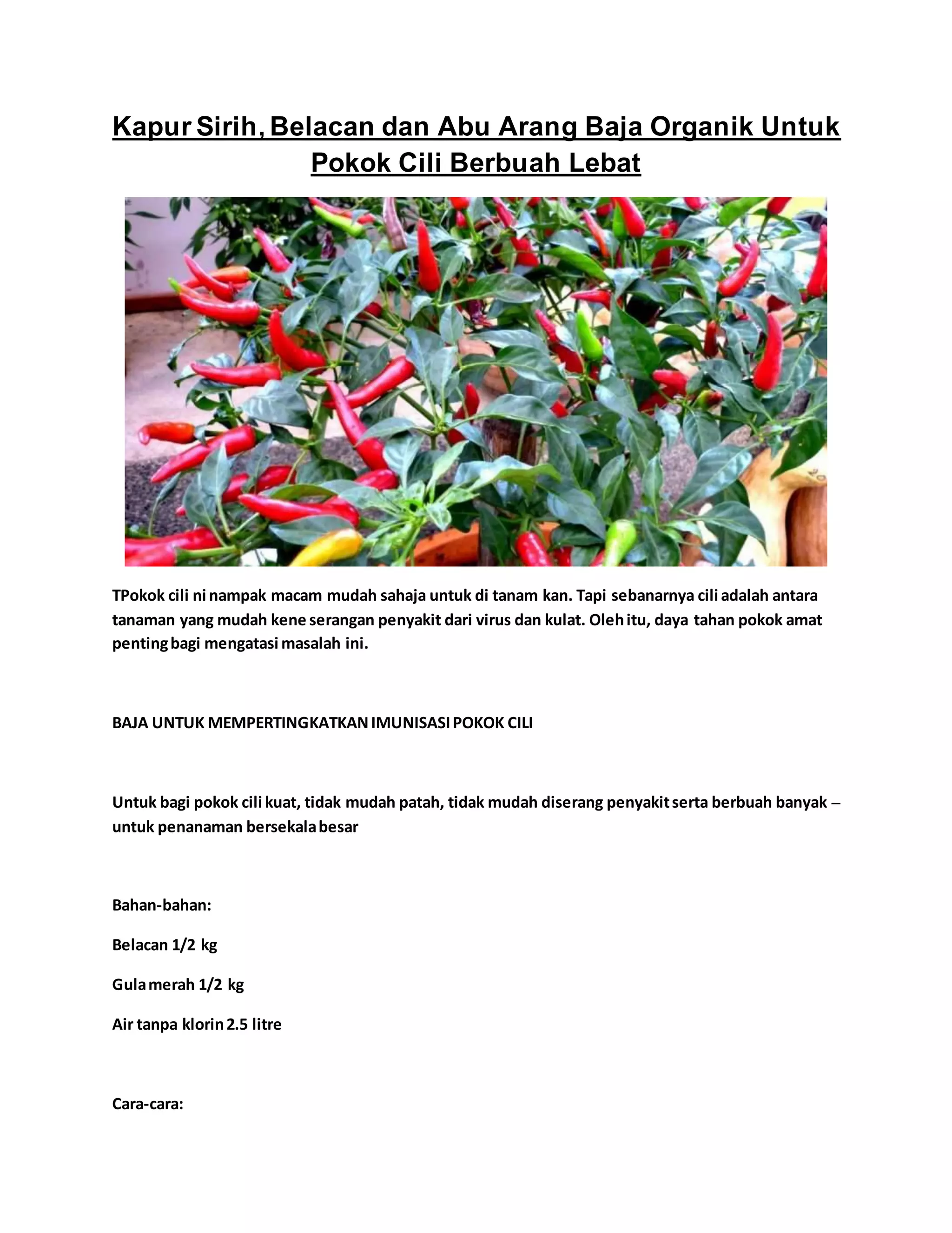 Baja organic utk cili padi | PDF