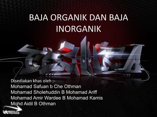 Baja organik dan baja inorganik group4org | PPTX