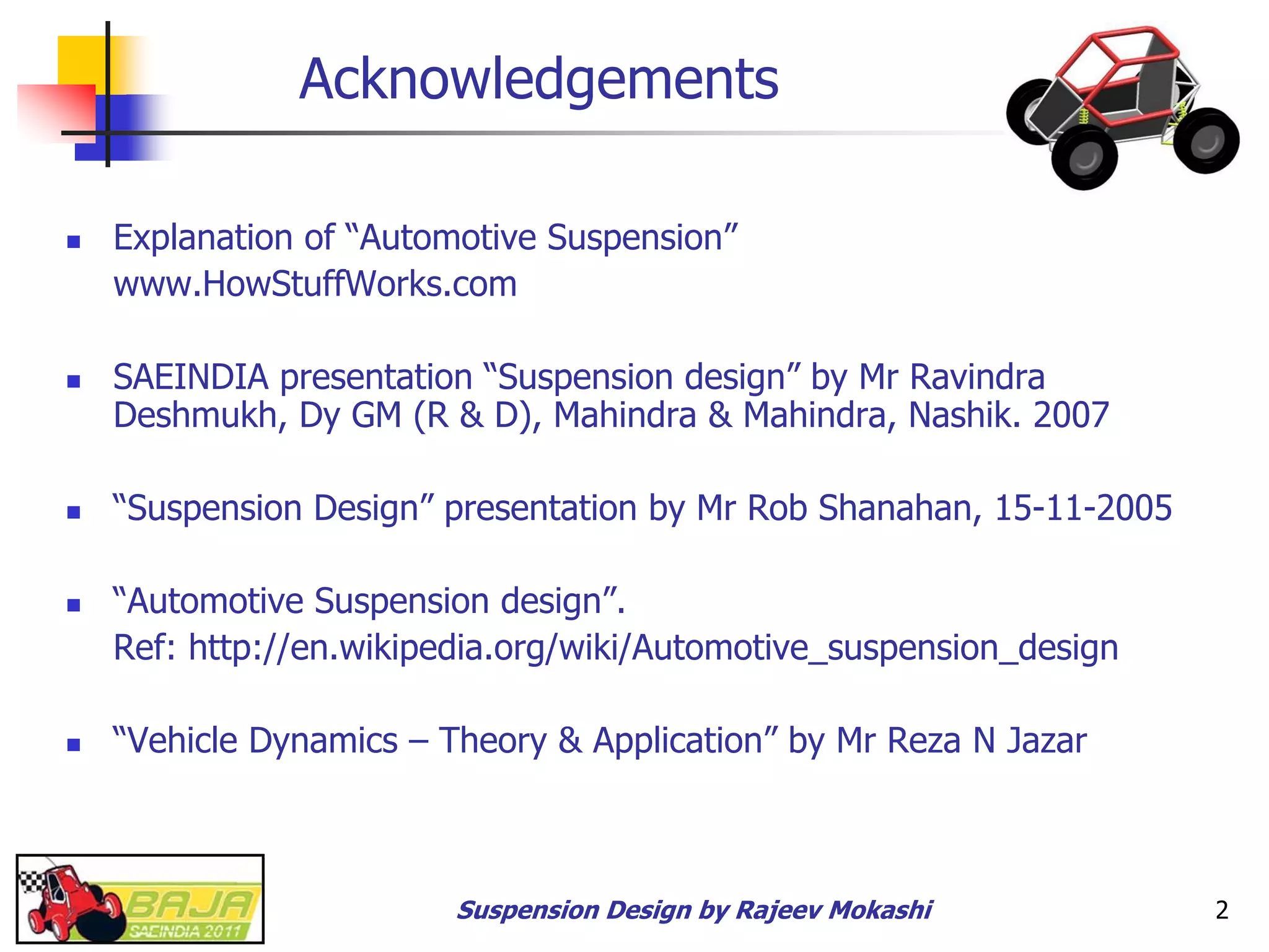 Baja sae india suspension design | PDF