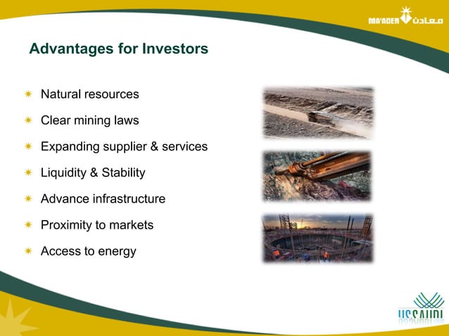 Saudi Arabian Mining Company | PPTX | Commodities | Economy