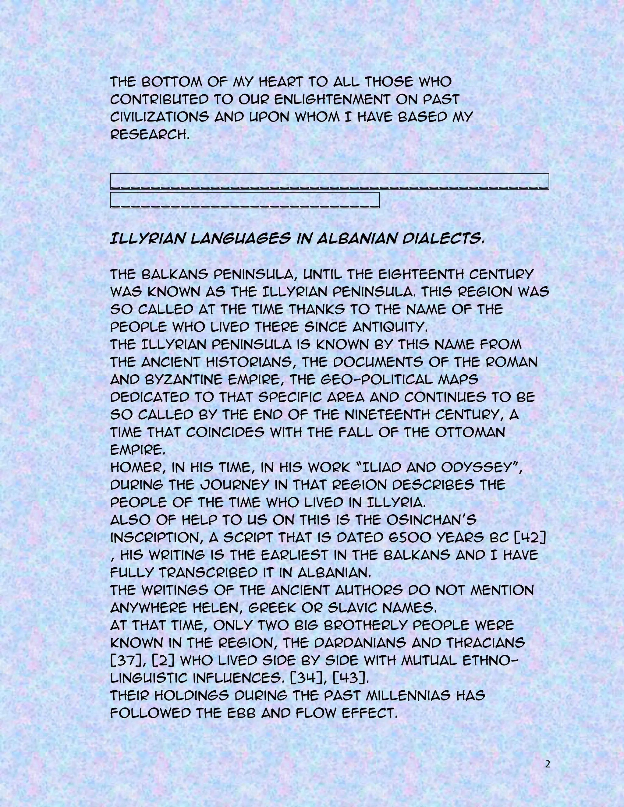 Illyrian languages, history and epigraphy. | DOCX | Genealogy and ...