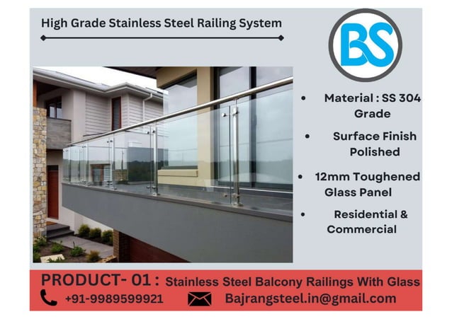 Steel & Glass Railing Works For Homes, Apartments | PPT