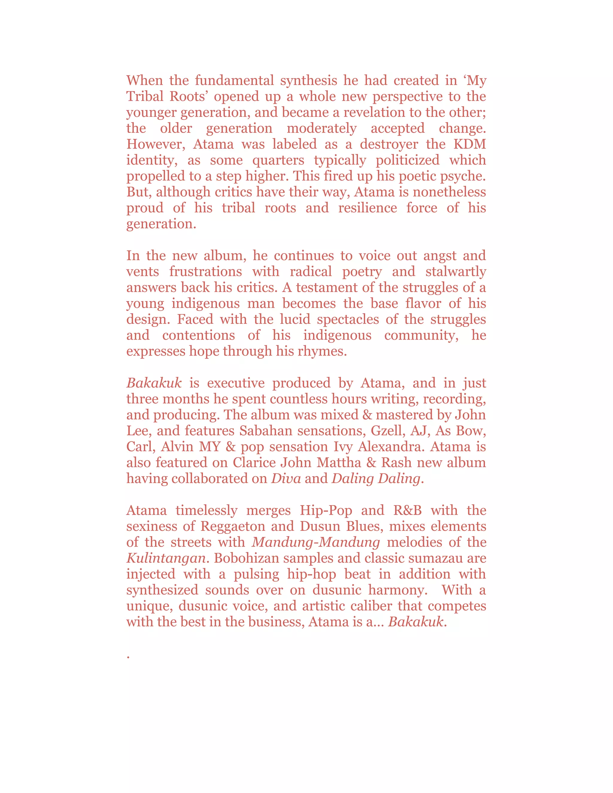 Bakakuk Press Kit | DOC