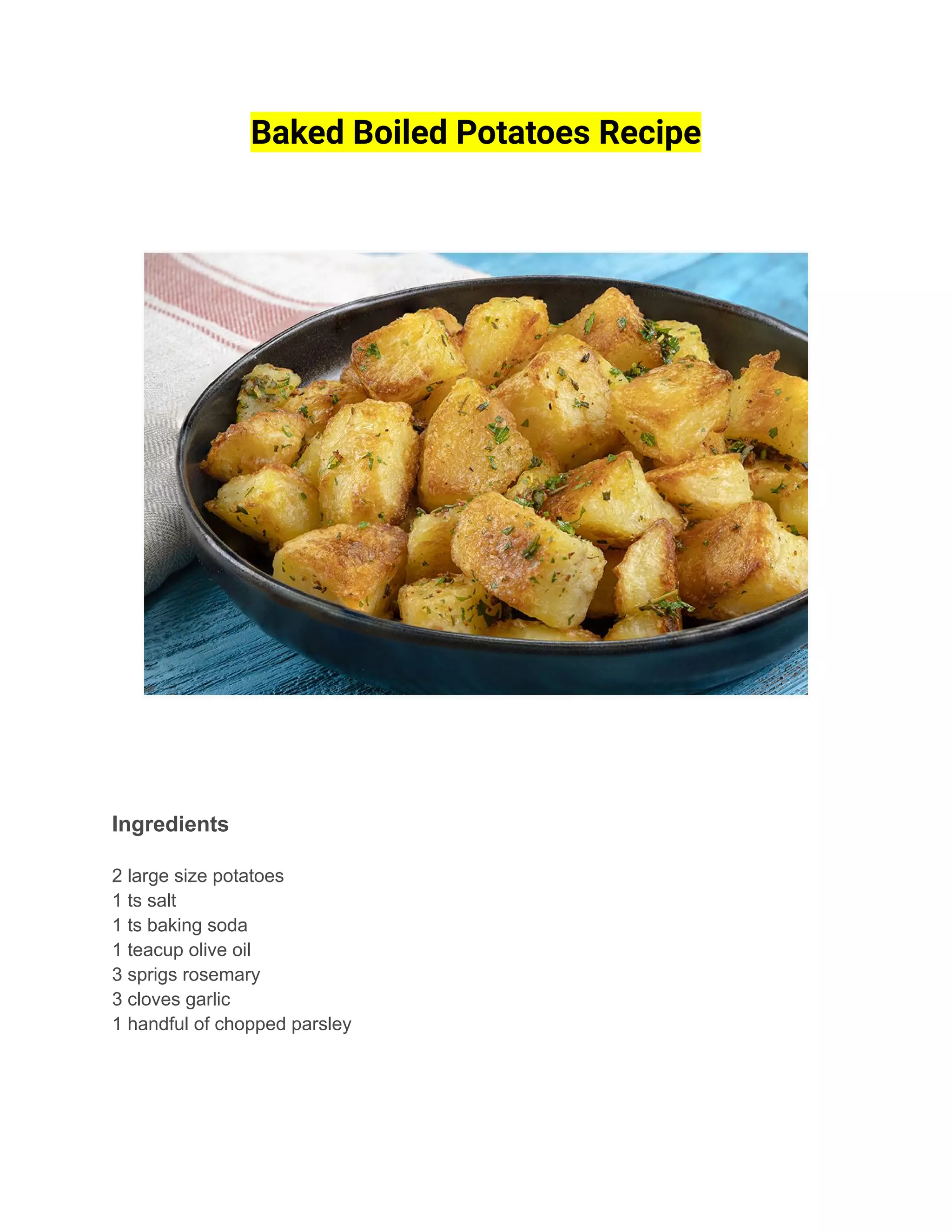 Baked and boiled potatoes recipe | PDF
