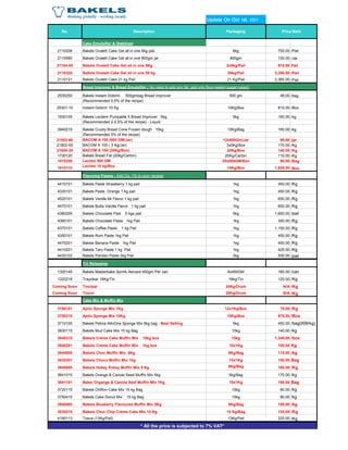 Bakels Price October 2011 | PDF | Desserts and Baking | Food & Drink