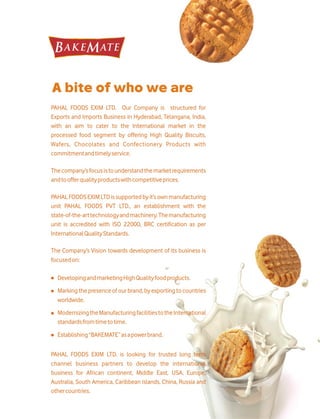 BakeMate - Largest Chocolate Manufacturers | PDF