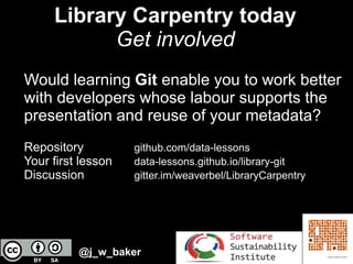 Library Carpentry: software skills training for library professionals ...