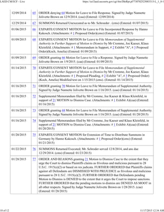 BAKER DONELSON - KAKOSCH vs SIEMENS CORPORATION (Docket Sheet) | PDF