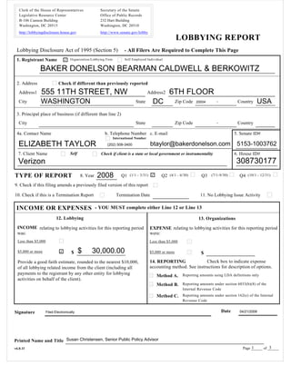 BAKER DONELSON (Verizon Relationship) | PDF