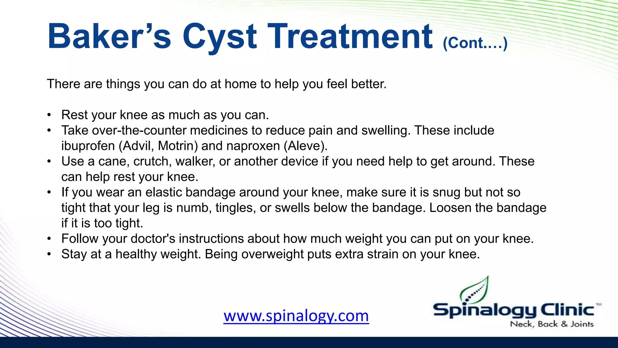 Bakers cyst symptoms, causes, diagnosis, & treatment | PPTX