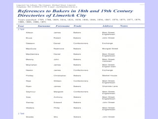 The Story of the Baker's Trade in Limerick | PPT