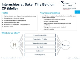Baker tilly belgium Corporate Finance internship opportunities | PPT
