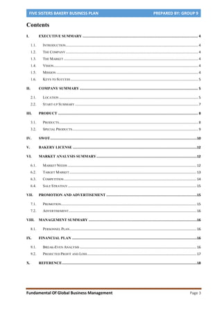 Start-up Business Plan - Bakery | PDF