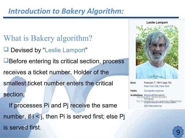 Bakery algorithm in operating system | PPT