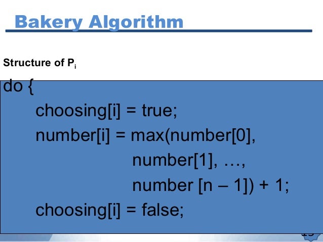 Bakery algorithm in operating system