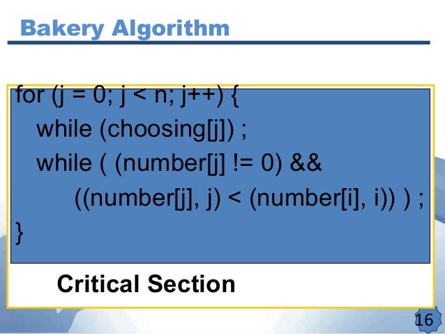 Bakery Algorithm In Operating System