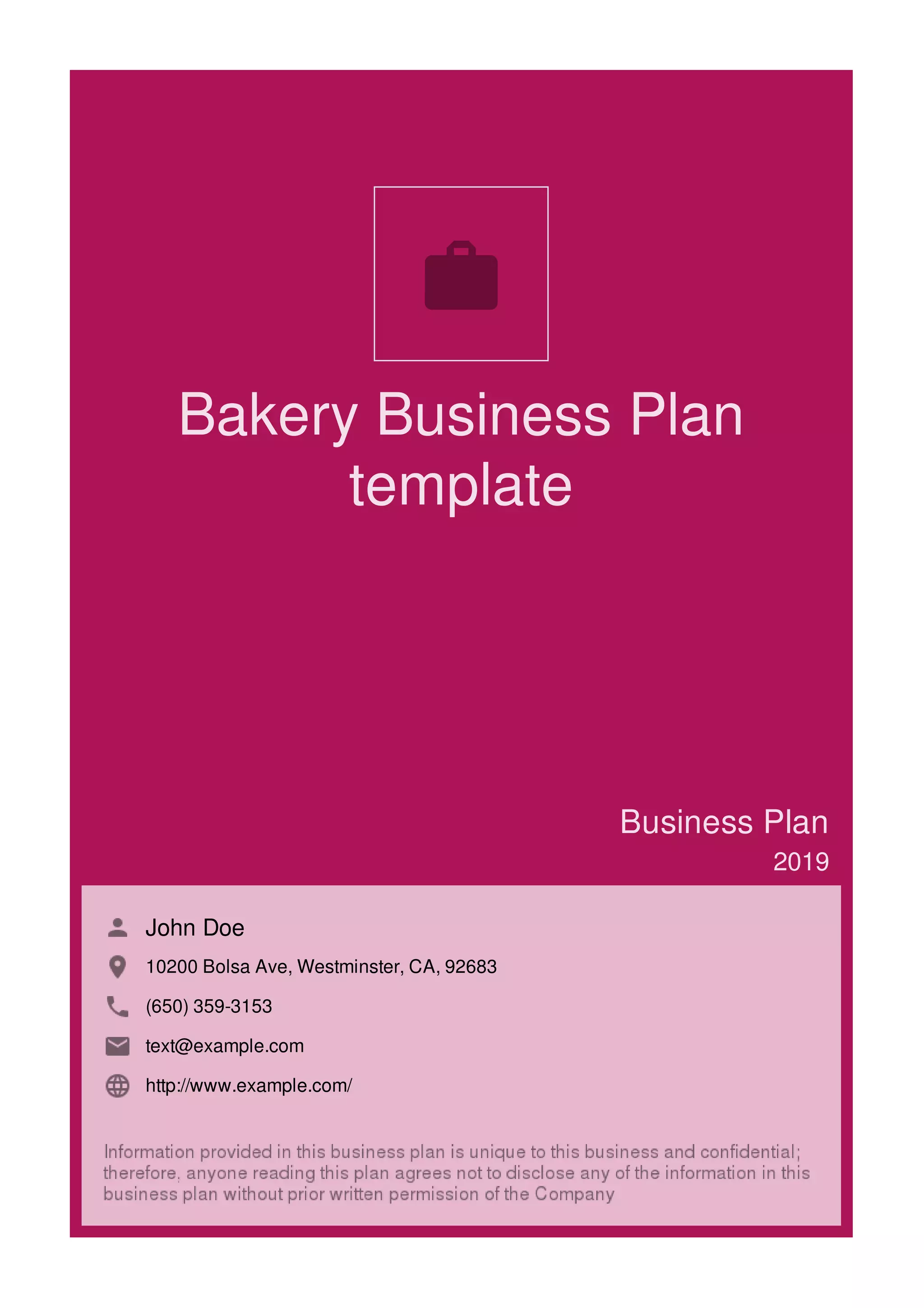 Bakery business plan example | PDF