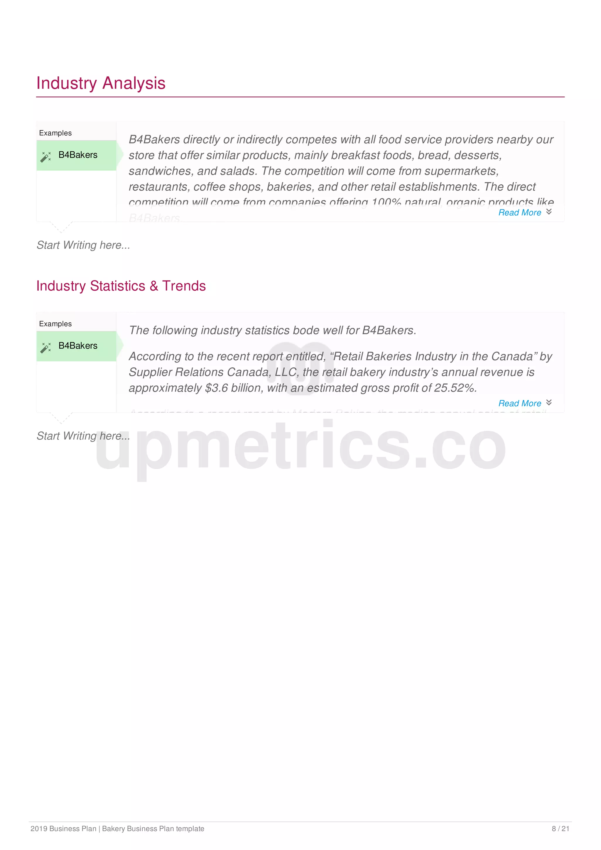 Bakery business plan example | PDF