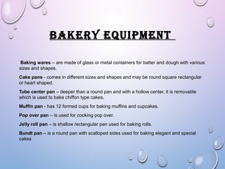 Bakery ingrediends and their role in bakery | PPT