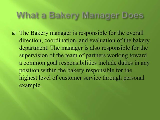 Megan L - Bakery manager | PPTX