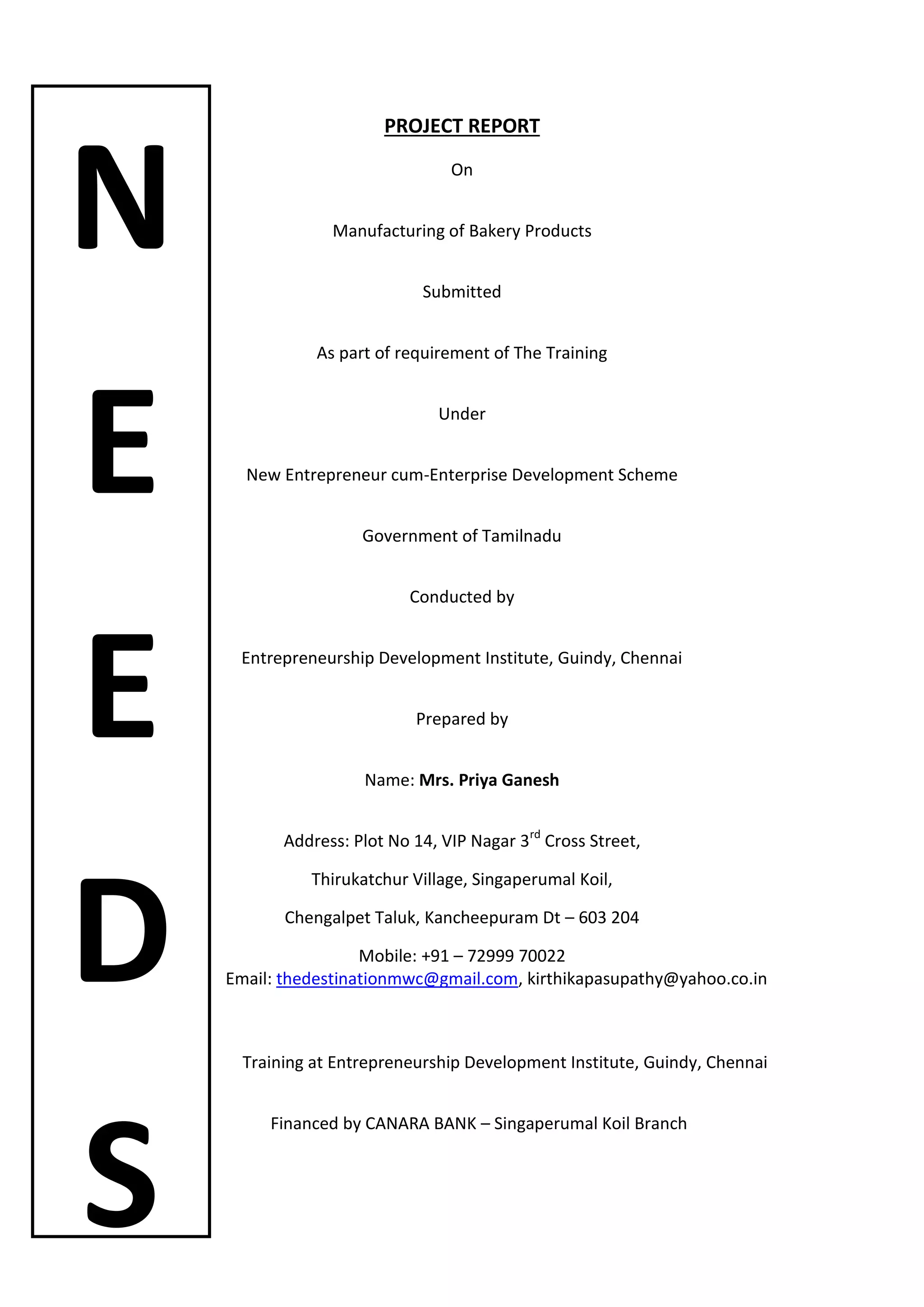 Bakery products final project report cd version | PDF