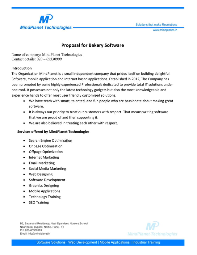 Bakery software proposal | PDF | Computer Software and Applications ...