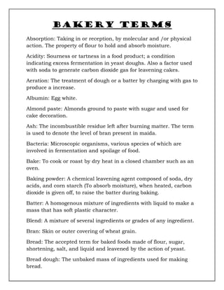 Bakery terminology | PDF