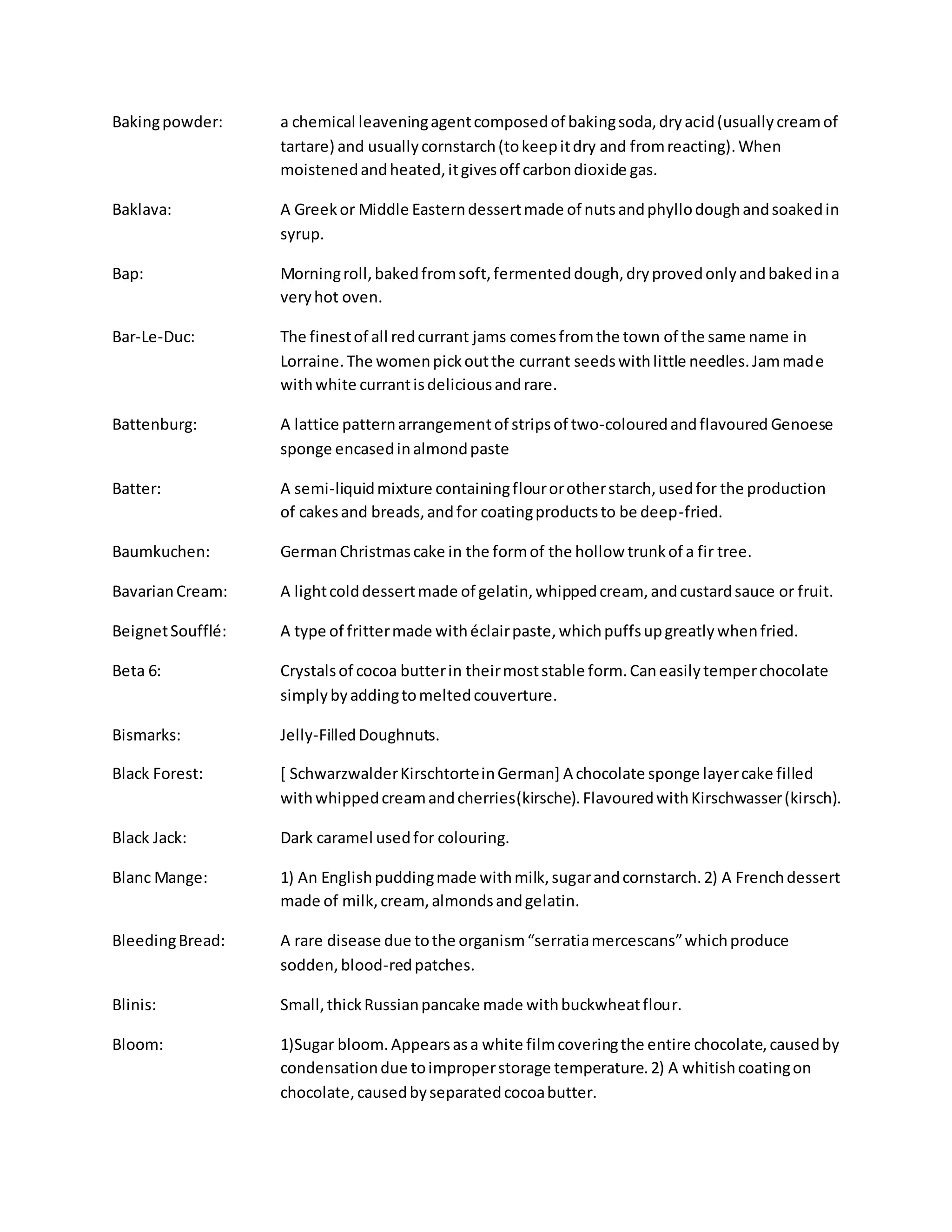 Bakery terms ultimate -jc | DOCX