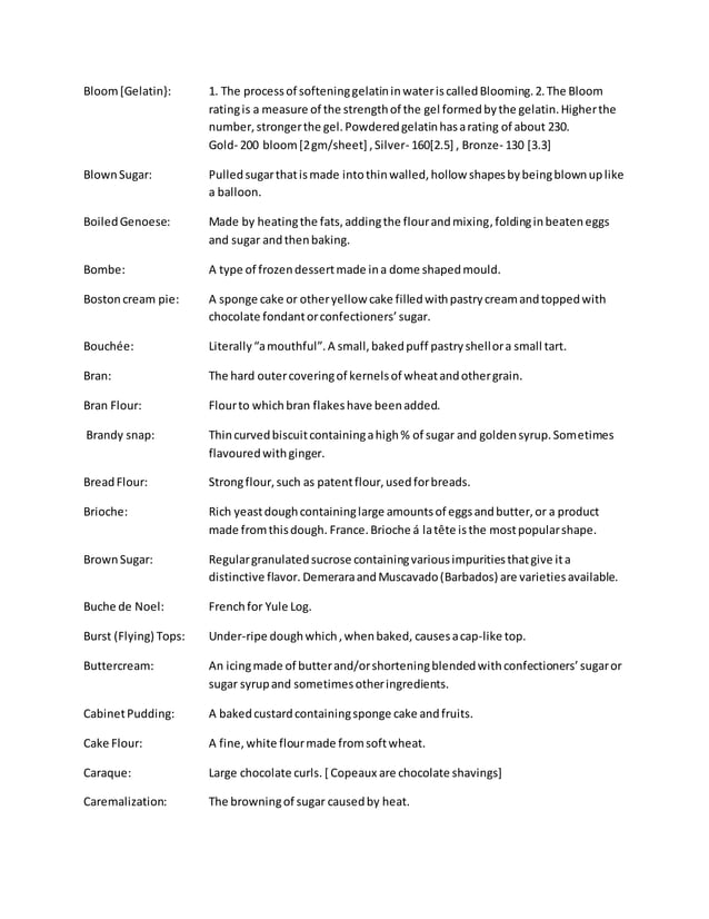 Bakery terms ultimate -jc | DOCX