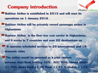 Bakhtar Airline Business plane | PPTX