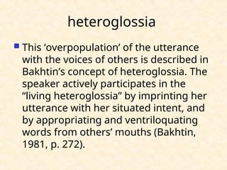 Bakhtin-1 (1) on language development and discourse in english language ...