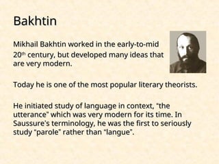 Bakhtin-1 (1) on language development and discourse in english language ...