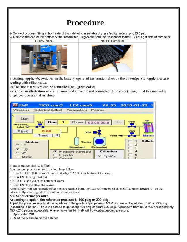 helium porosimeter (Reservoir lab) | PDF | Physics | Science