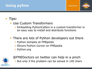 Baking an FME Dashboard: Two Cups of Python & a Dash of Frustration | PPTX