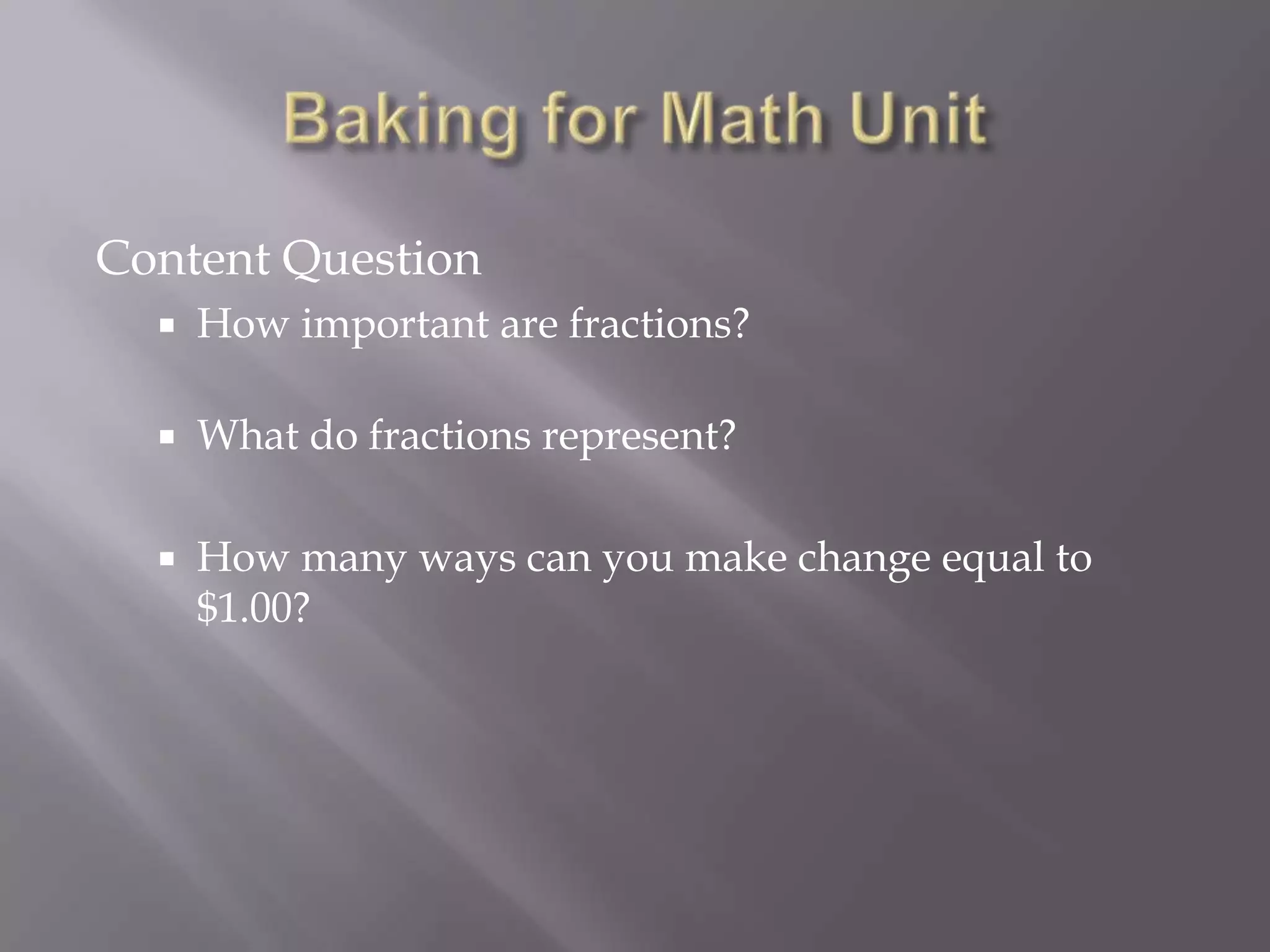Baking for Math | PPTX
