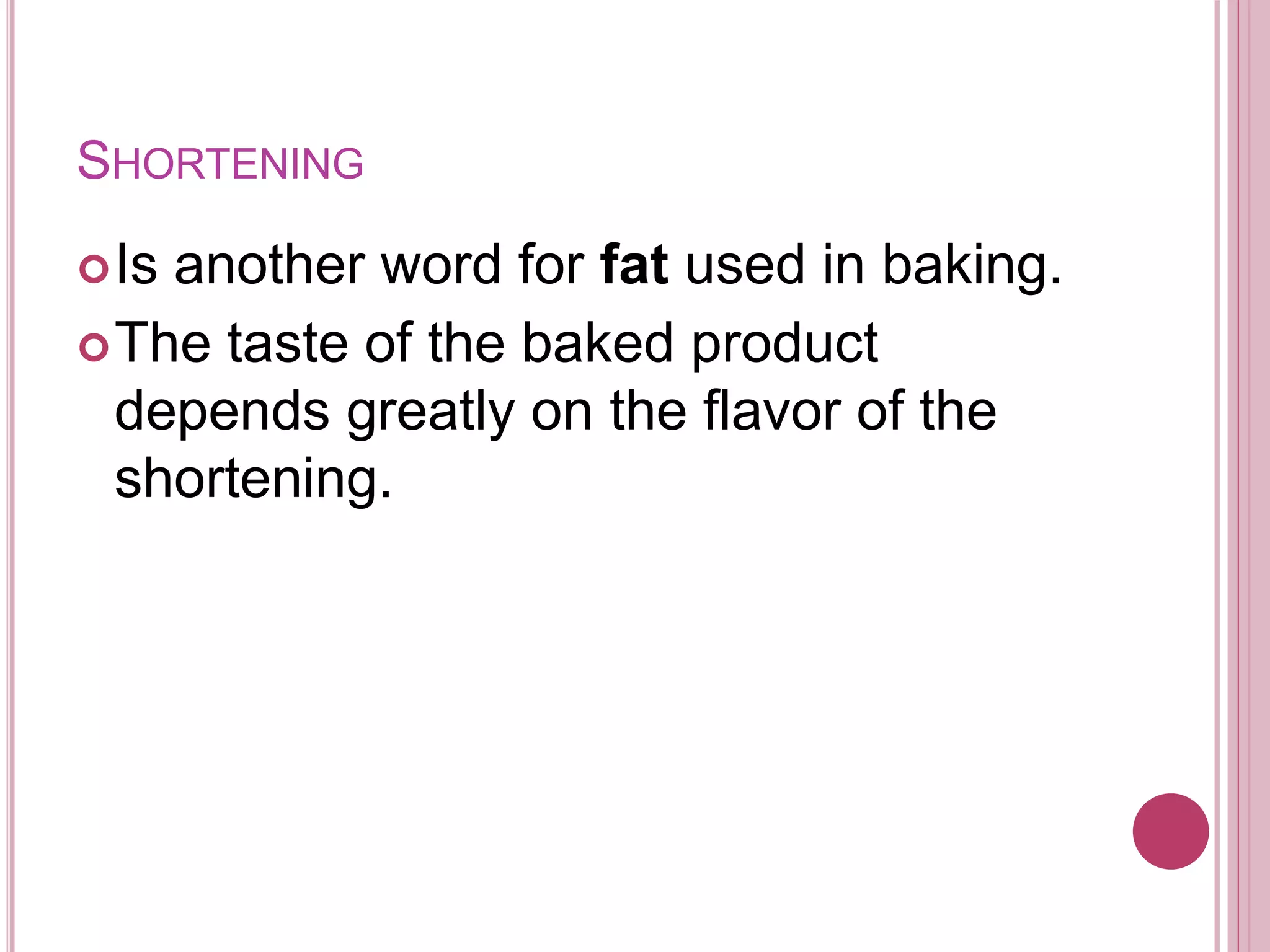 Basic Baking Ingredients and Their Functions | PPTX