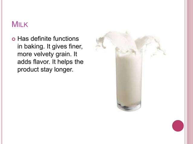 Basic Baking Ingredients and Their Functions | PPTX
