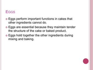 Basic Baking Ingredients and Their Functions | PPTX
