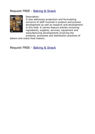 Baking & snack | PDF