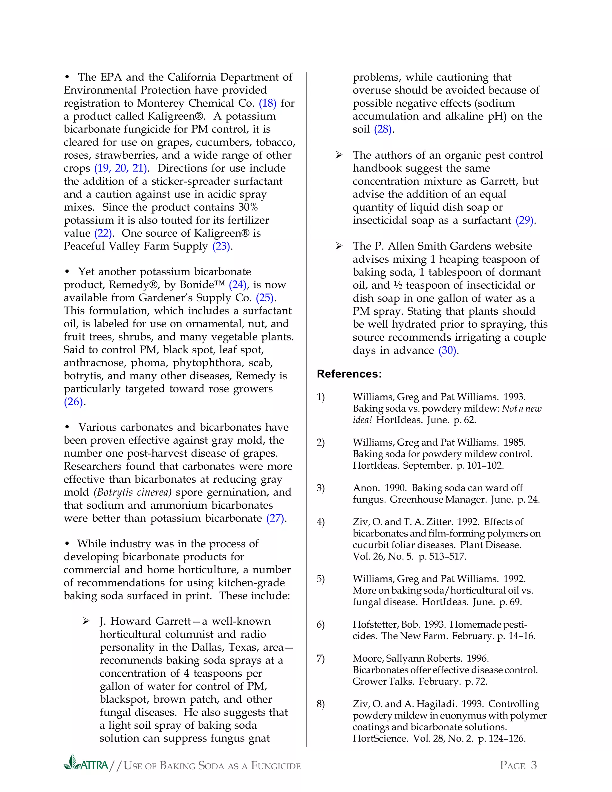 Use of Baking Soda as a Fungicide | PDF