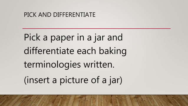 BAKING TERMINOLOGIES.pptx | Cooking | Food & Drink
