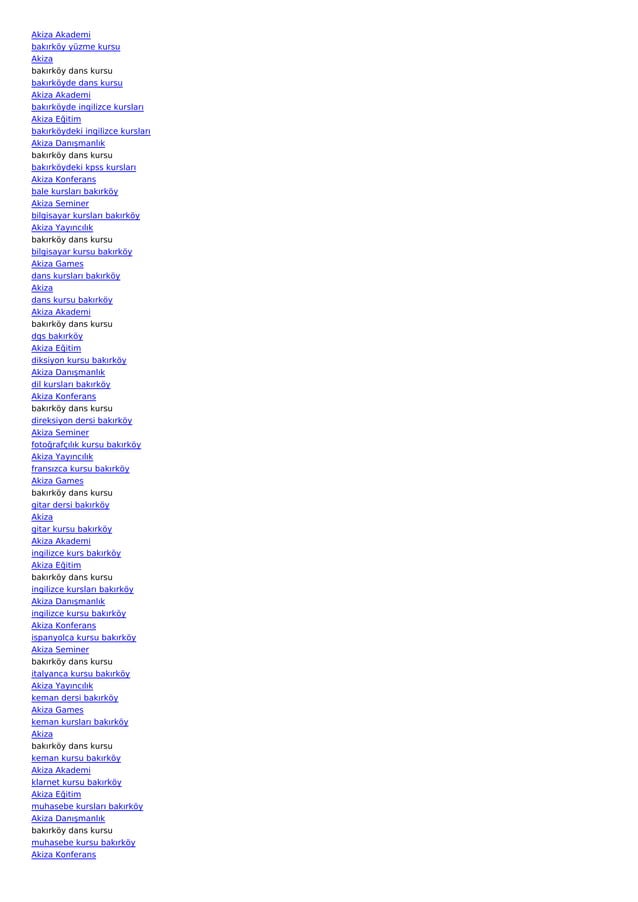 Bakirkoy dans-kursu | PDF