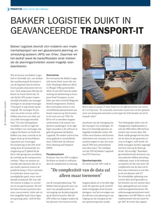 Bakker logistiek interview in logistiek blad nov 2016 | PDF